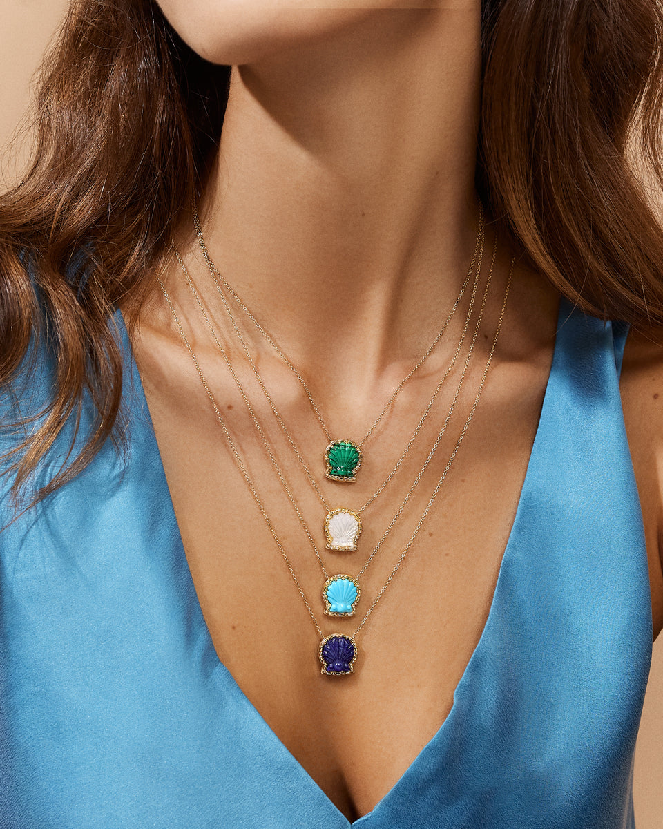 Taras Shell in Blue Lace Agate – Emily Weld Collins