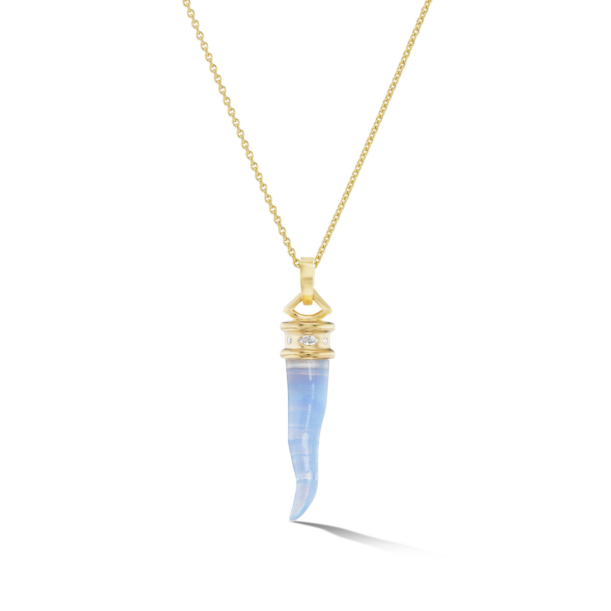 Cornicello Amulet Necklace- Blue Lace Agate – Emily Weld Collins