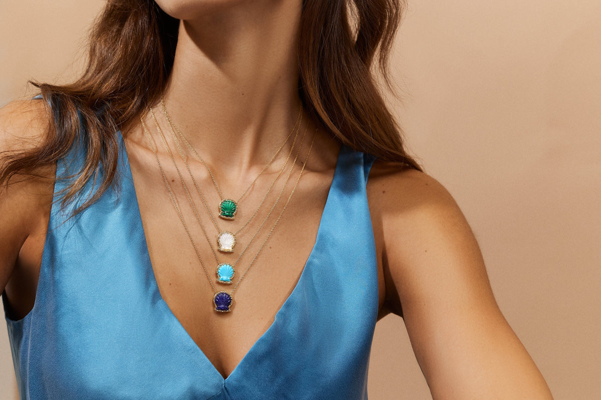 Taras Shell in Turquoise – Emily Weld Collins